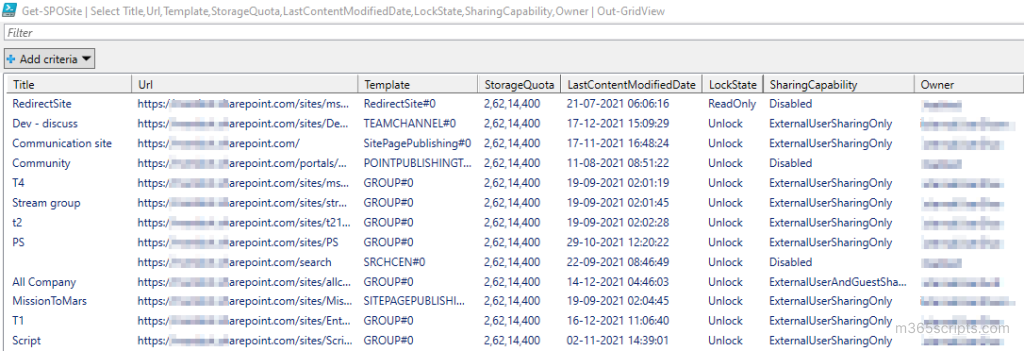 Get All SharePoint Online Sites using PowerShell - Microsoft 365 Scripts