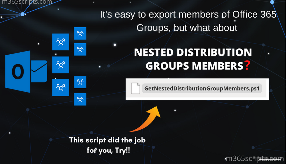 Export Office 365 Nested Distribution Group Members Using PowerShell