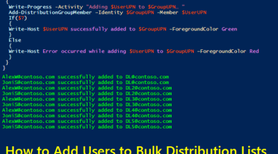 Add a User to Multiple Distribution Lists in Office 365 using PowerShell