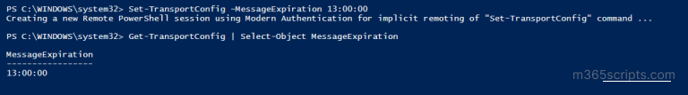 Customize Message Expiration Timeout Less than 24 Hours in Exchange Online