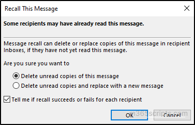 All New Experience to Recall Messages in Exchange Online