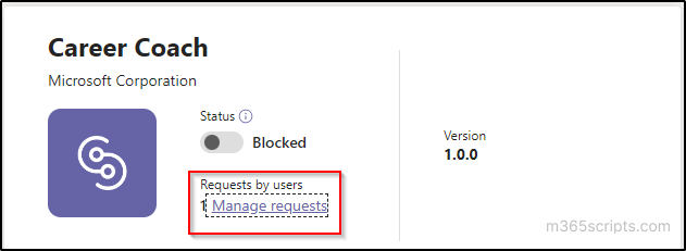 Improved User Request Process for Blocked Microsoft Teams Apps