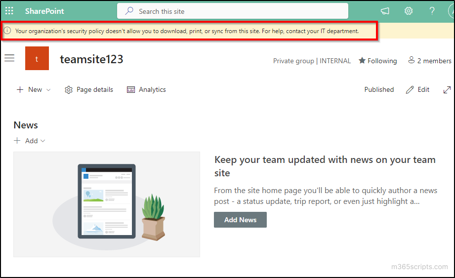 Block Download Policy for SharePoint Online and OneDrive