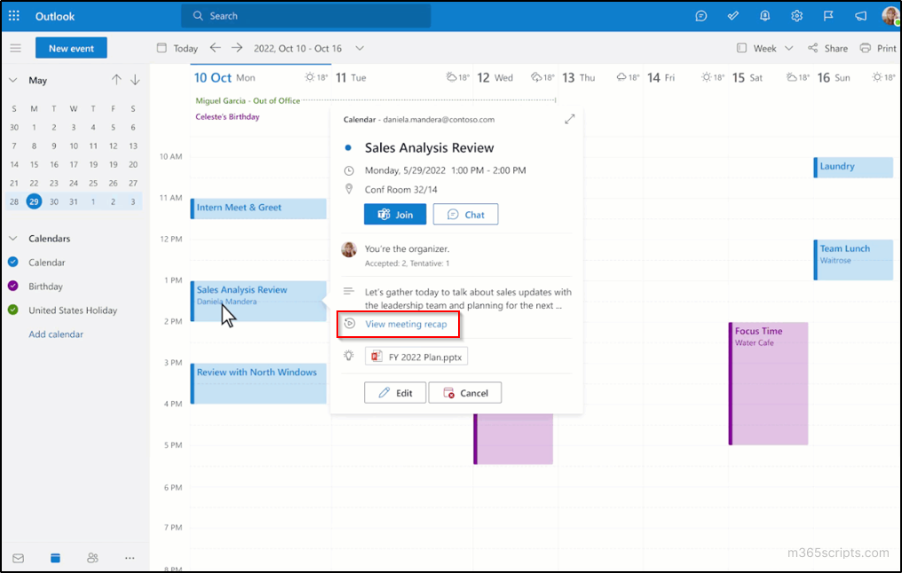 Use Meeting Recap in Outlook Web to Rewind Your Teams Meetings