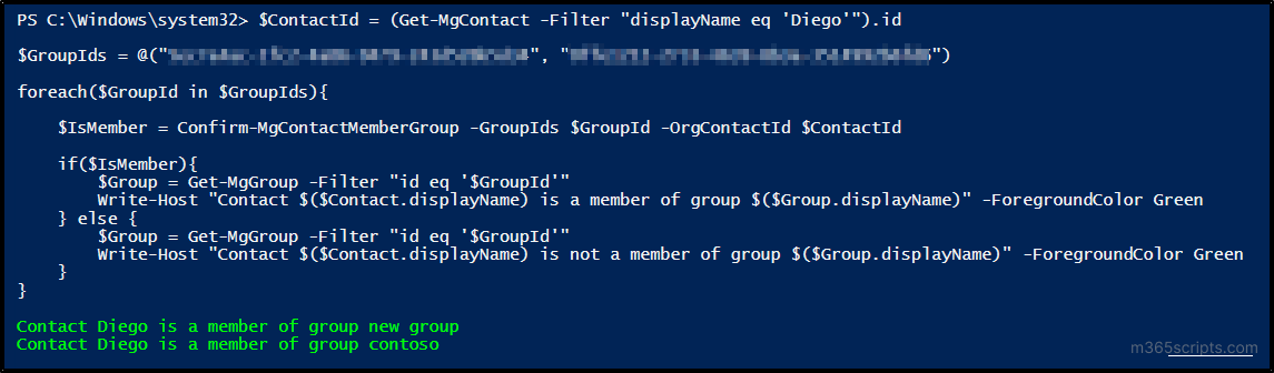 Manage Office 365 Contacts Using MS Graph PowerShell