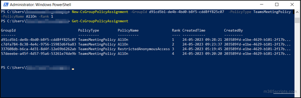 Group Policy Assignments Using Microsoft Teams PowerShell