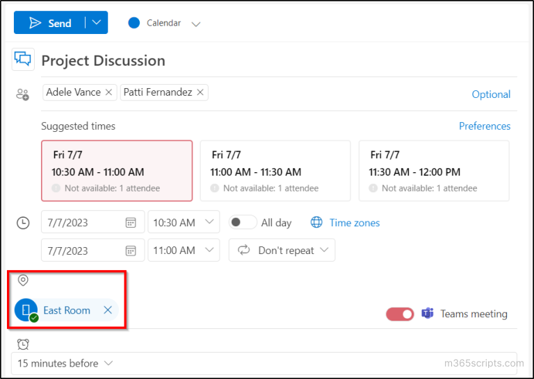Block Meeting Room Bookings in Exchange Online Using PowerShell