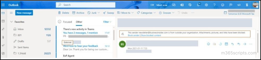 How to Remove the External Tag in Outlook?