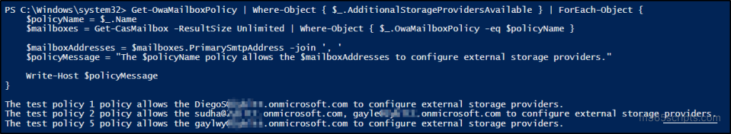 Restrict External Storage Providers in Outlook Web App