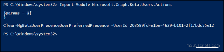 Manage Presence Status in Microsoft Teams Using MS Graph PowerShell