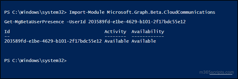 Manage Presence Status in Microsoft Teams Using MS Graph PowerShell
