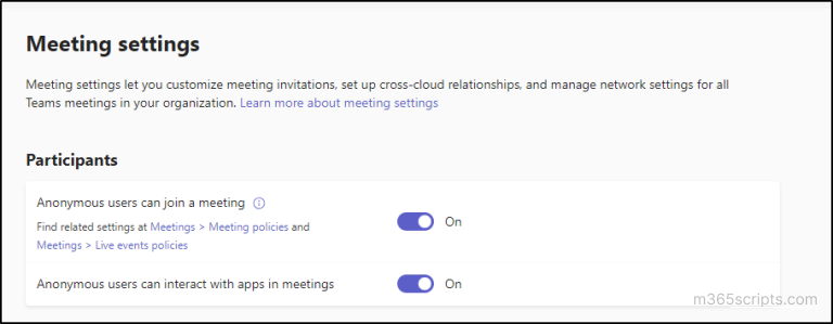Manage Anonymous User Participation in Microsoft Teams Meetings