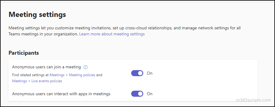 Manage Anonymous User Participation in Microsoft Teams Meetings