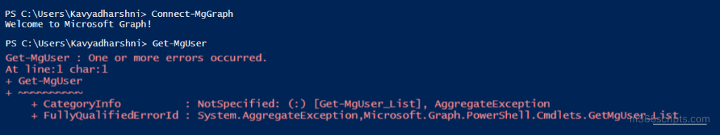 [Solved] Microsoft Graph: One or more errors occurred