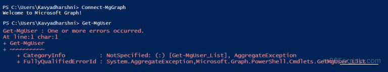 [Solved] Microsoft Graph: One or more errors occurred