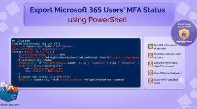 Check MFA Status for Microsoft 365 Users using PowerShell