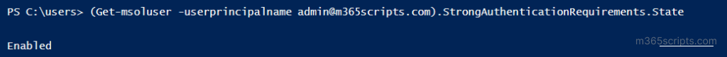 Check MFA Status for Microsoft 365 Users using PowerShell