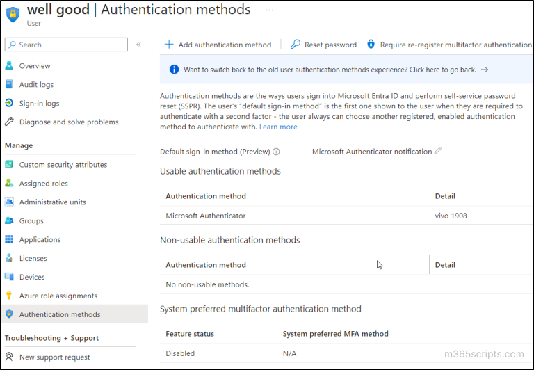 Find MFA Setting Status With Authentication Methods Policy Report