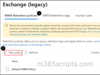 Archive and Deletion Policy for Exchange Online Mailboxes