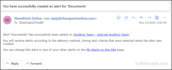 How to Create SPO Alerts on Files, Folders, Lists, & Documents