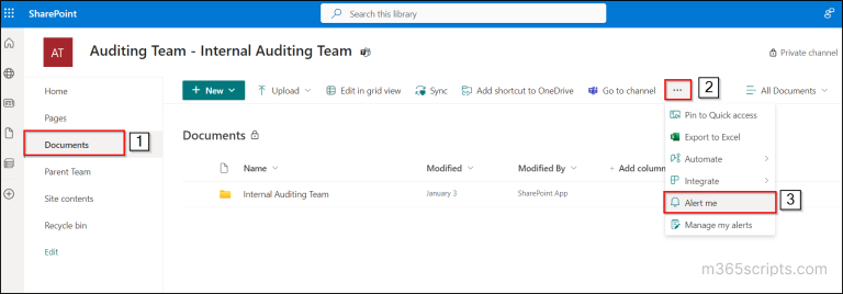 How to Create SPO Alerts on Files, Folders, Lists, & Documents