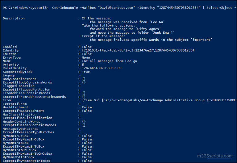 Manage Inbox Rules in Outlook Using PowerShell