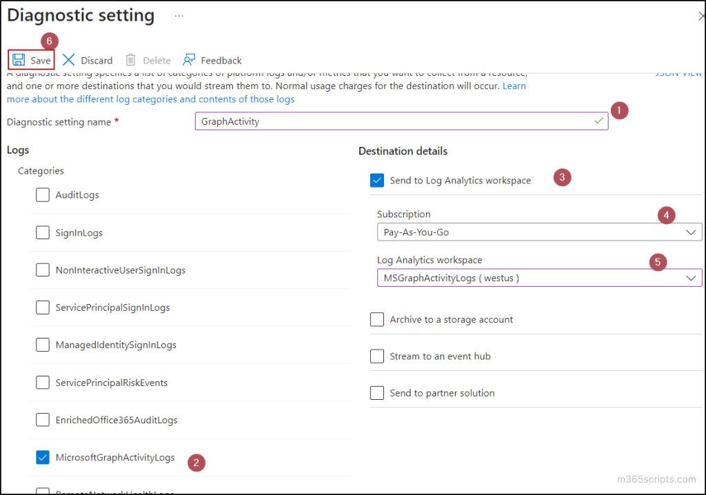 Get Microsoft Graph Activity Logs Using Azure Portal