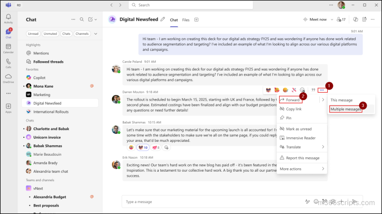 How to Forward Chats in Microsoft Teams