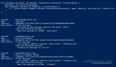 Manage Inbox Rules in Outlook Using PowerShell