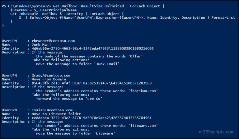 Manage Inbox Rules in Outlook Using PowerShell
