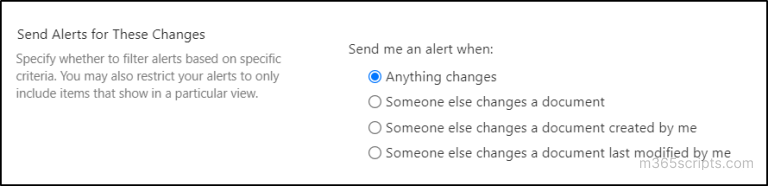 How to Create SPO Alerts on Files, Folders, Lists, & Documents