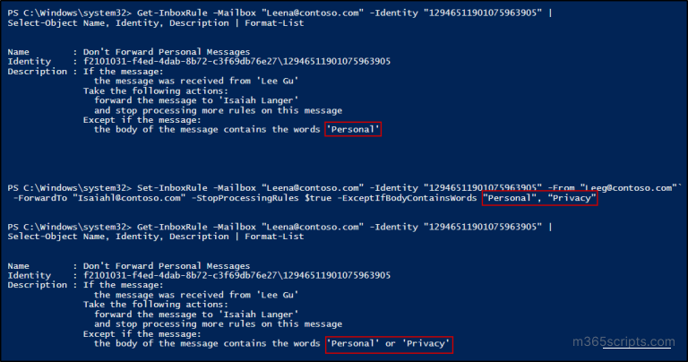 Manage Inbox Rules in Outlook Using PowerShell