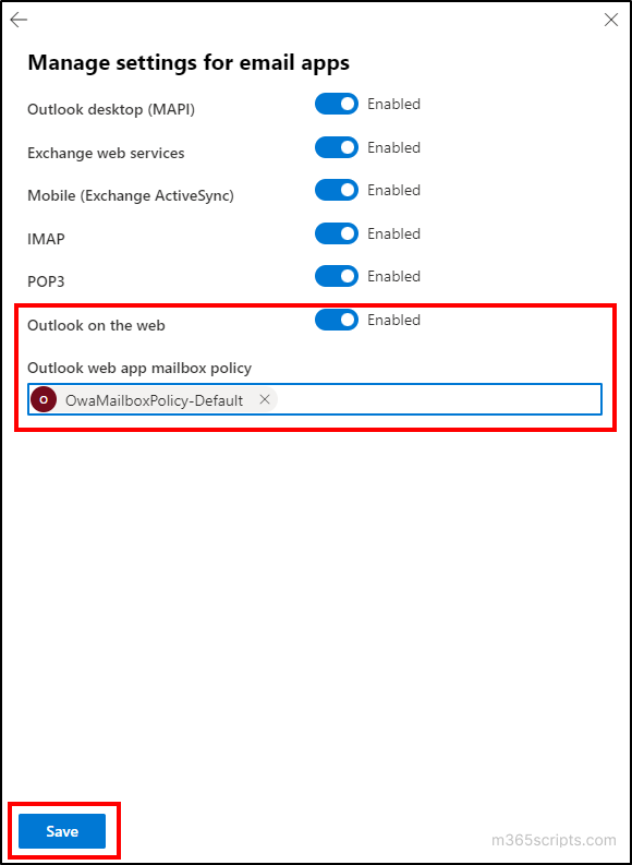 Configure and Manage Outlook Web App Policies - Microsoft 365 Scripts