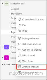 Archive and Restore Channels in Microsoft Teams