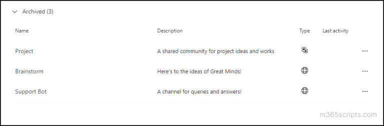 Archive and Restore Channels in Microsoft Teams