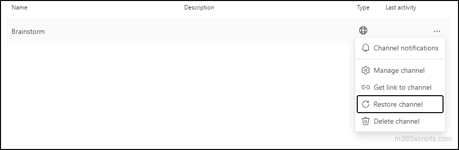 Archive and Restore Channels in Microsoft Teams