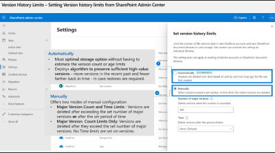 Intelligent Version History Controls for SharePoint and OneDrive