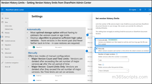 Intelligent Version History Controls for SharePoint and OneDrive