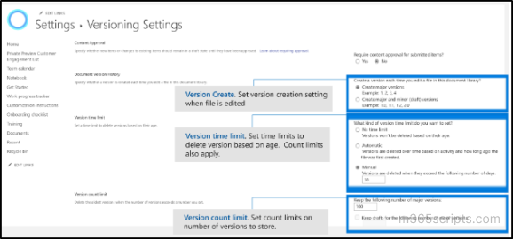 Intelligent Version History Controls for SharePoint and OneDrive