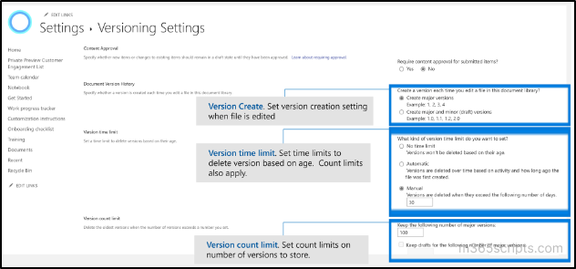 Intelligent Version History Controls for SharePoint and OneDrive