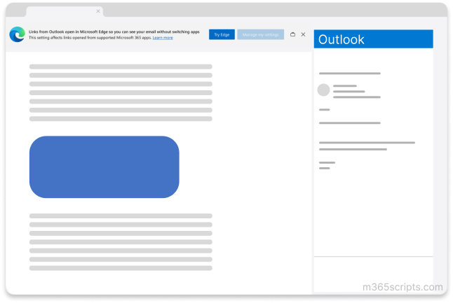 New Outlook Links Open Alongside Emails in Microsoft Edge