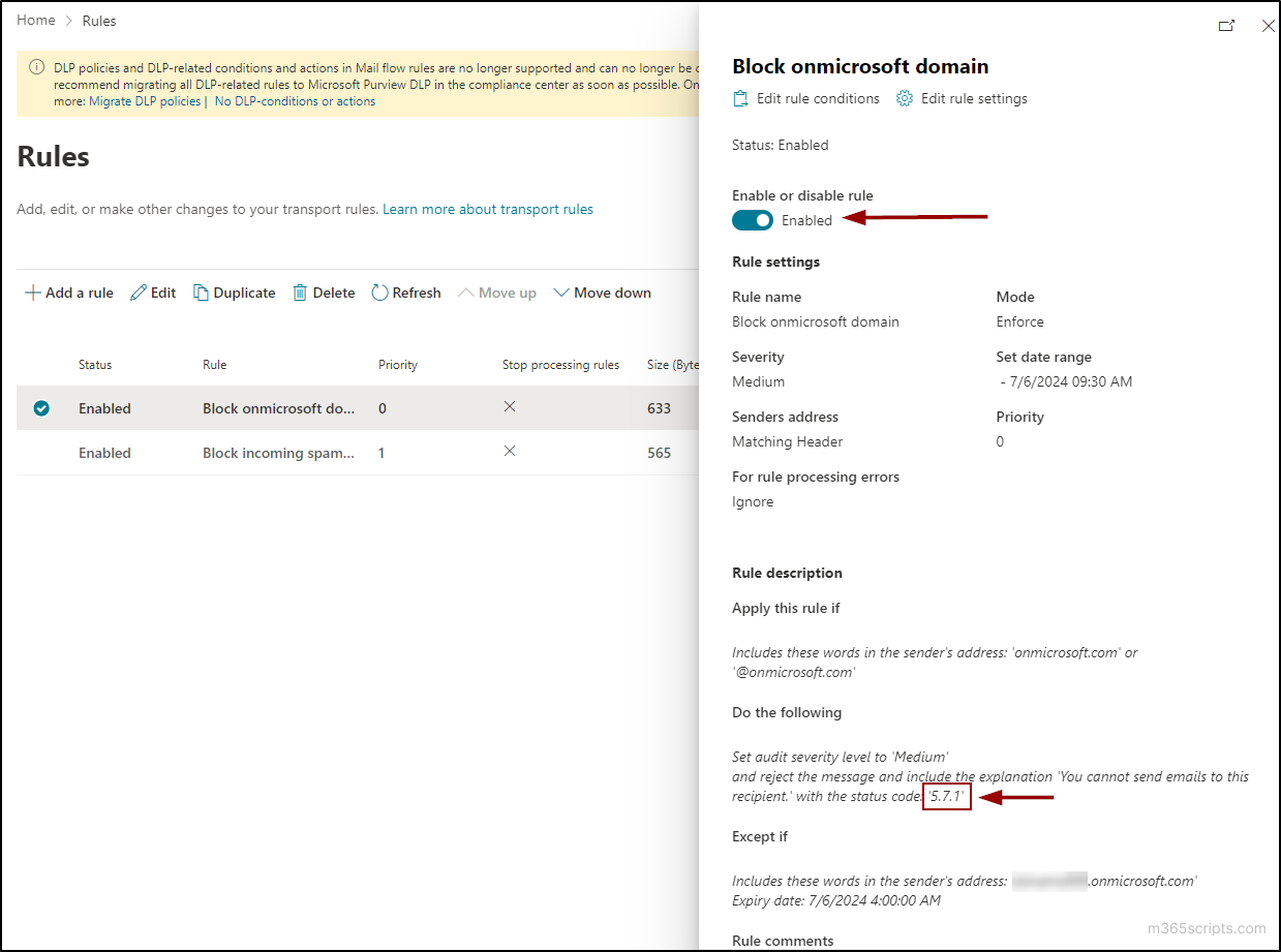 How to Block Emails from Onmicrosoft.com Domains