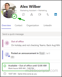 Set Up an Out of Office Status in Microsoft Teams