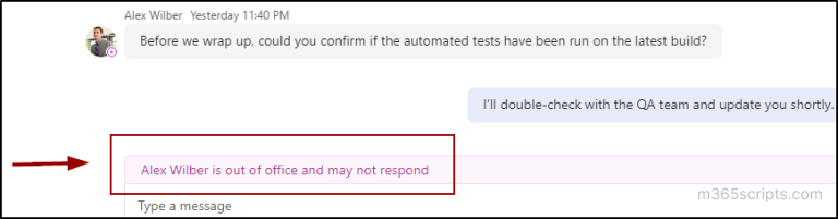 Set Up an Out of Office Status in Microsoft Teams