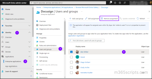 Remove User Access to Applications in Microsoft 365