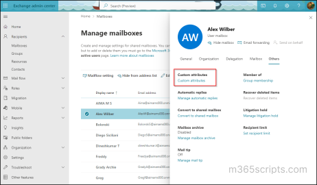 How to Set Up Custom Attributes in Exchange Online?