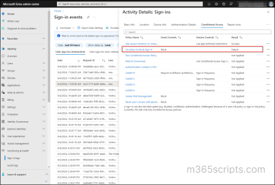 Identify the Conditional Access Policy Blocking a User Sign-in