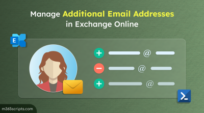 Manage Additional Email Address in Exchange Online