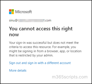 Identify the Conditional Access Policy Blocking a User Sign-in