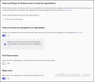 Manage External Access Settings in Microsoft Teams